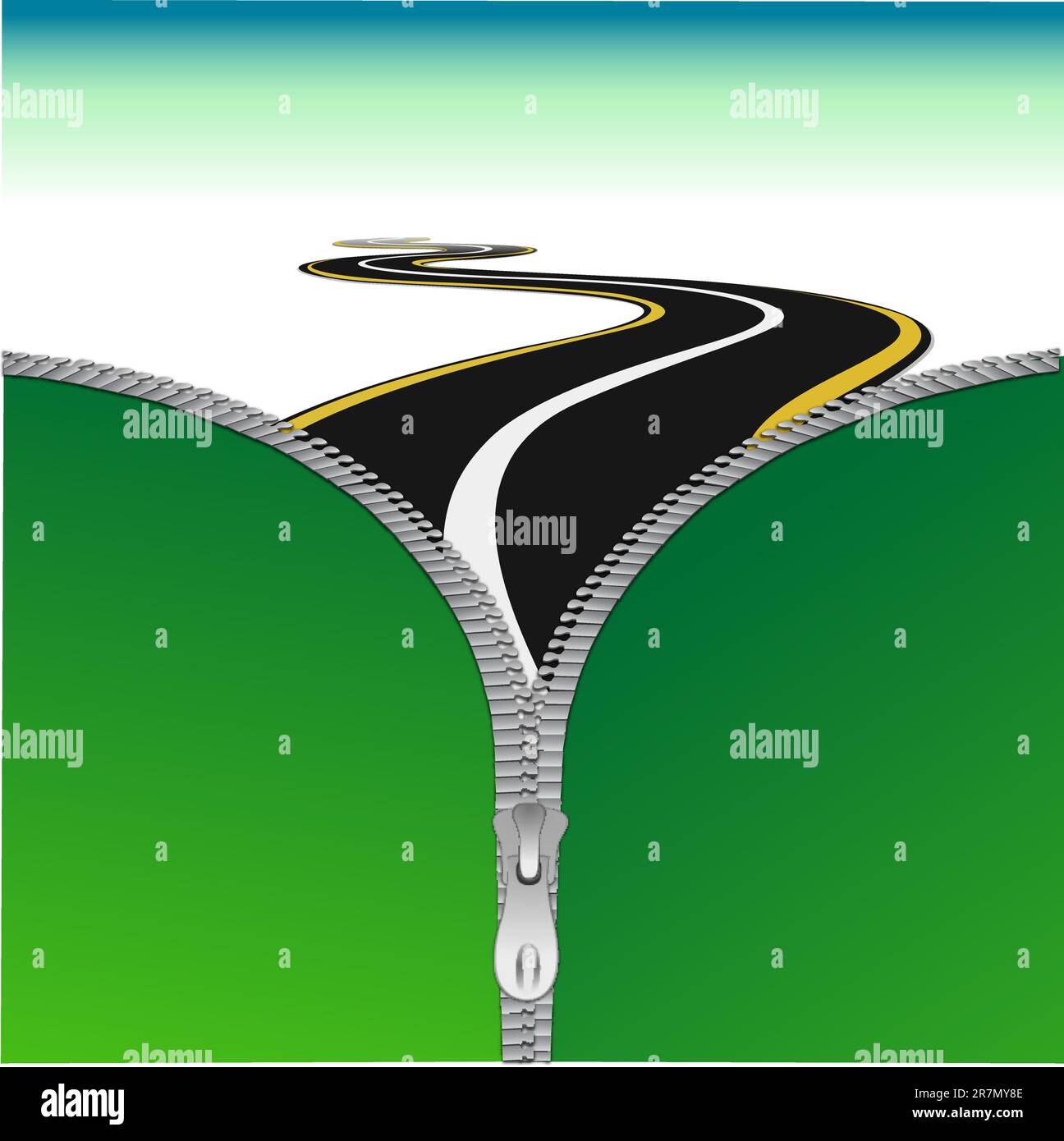 illustration of road with zip Stock Vector Image & Art - Alamy