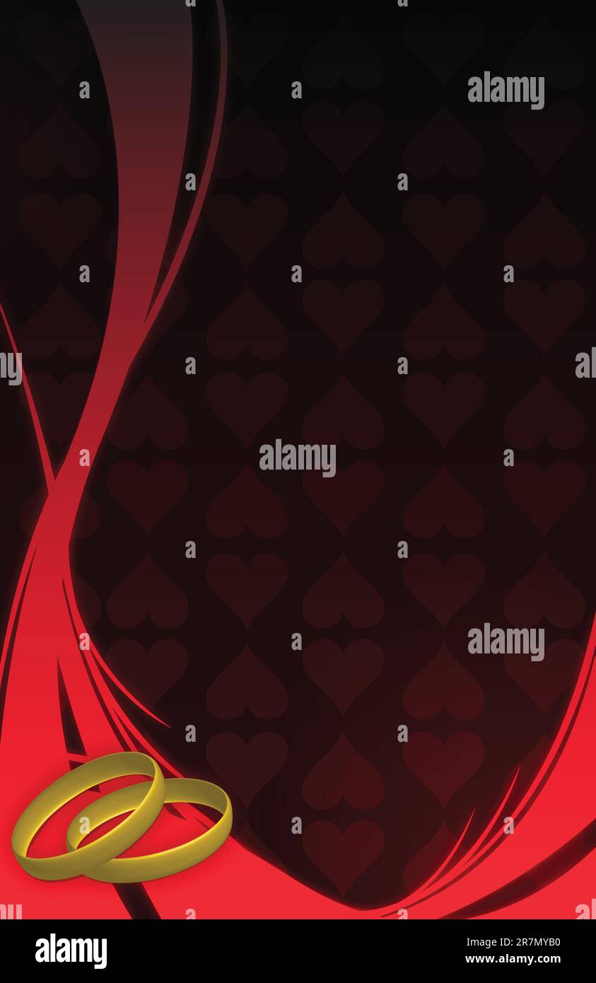 Wedding card with wedding rings Stock Vector Image & Art - Alamy