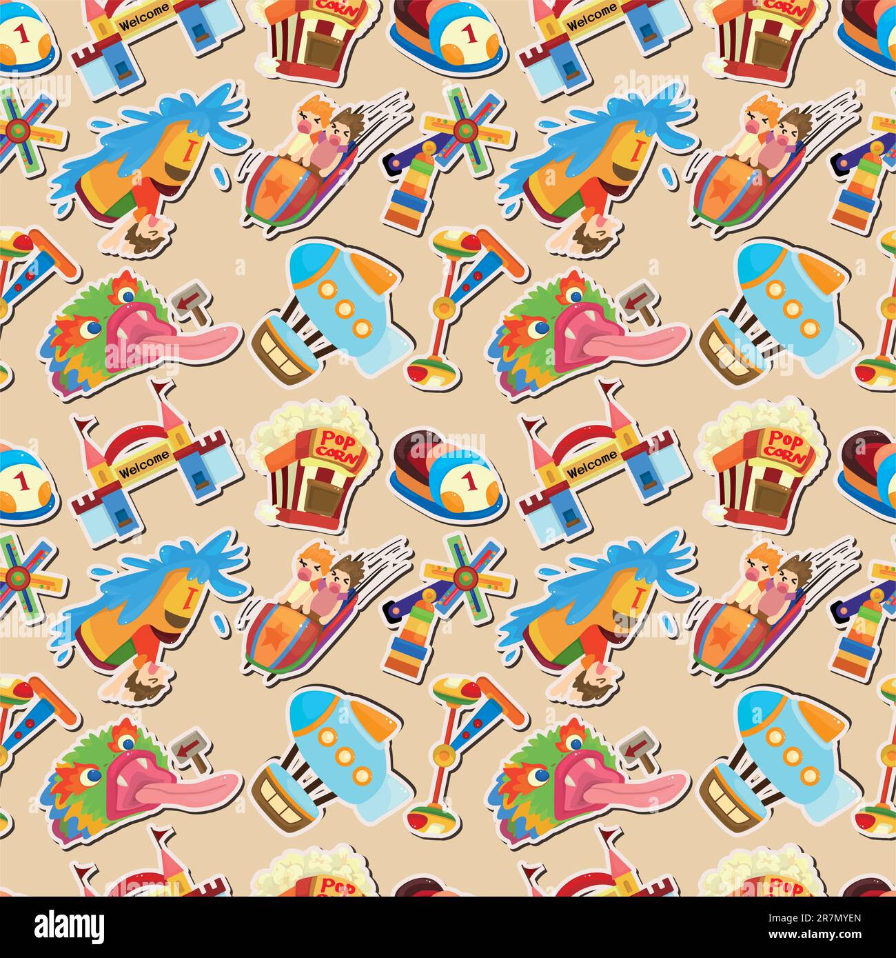 cartoon playground seamless pattern Stock Vector Image & Art - Alamy