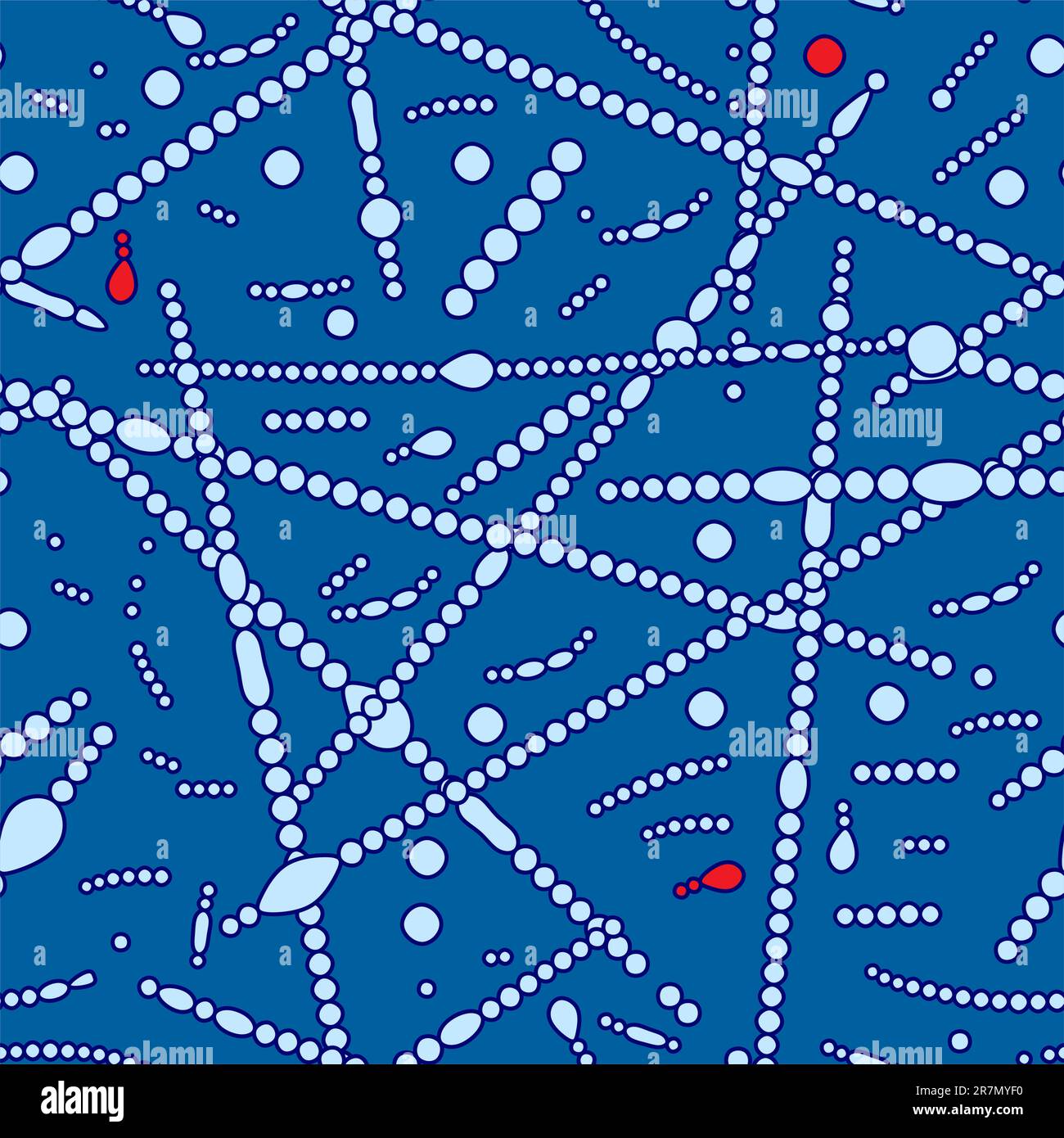 Abstract blue biology-theme background. Seamless pattern. Vector ...