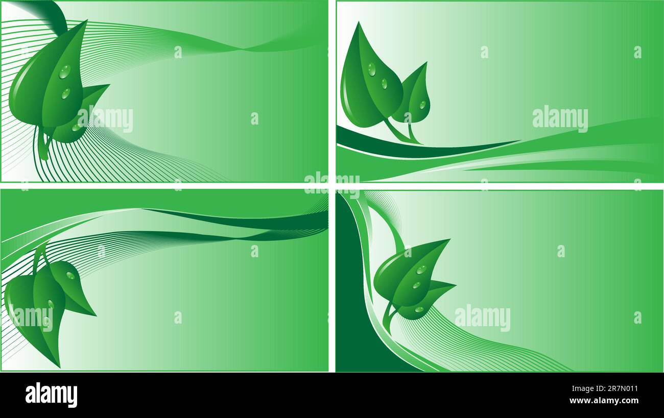 set of business cards from an environmental theme Stock Vector Image ...