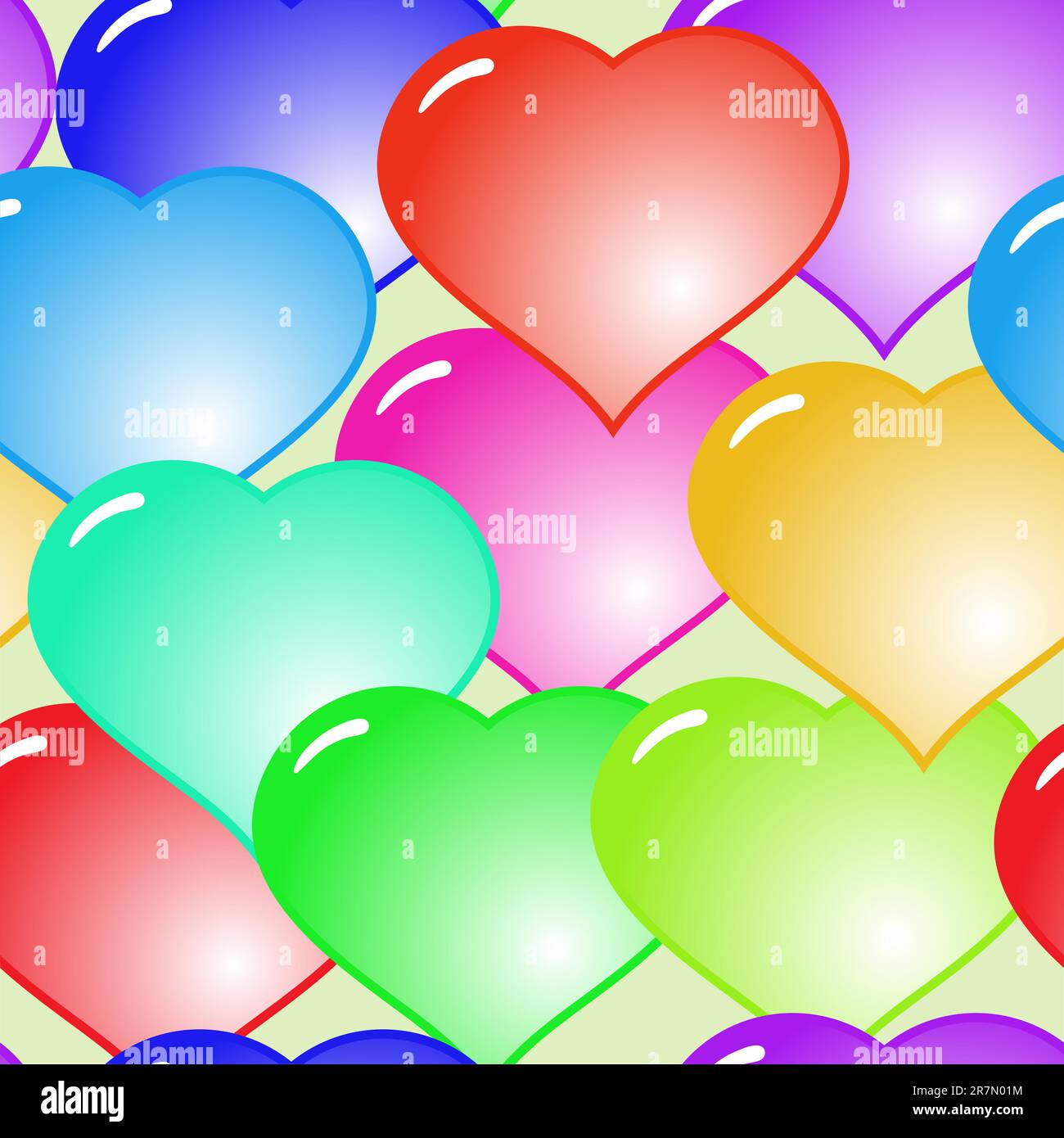 Valentine's day abstract background with glass multicolor hearts ...