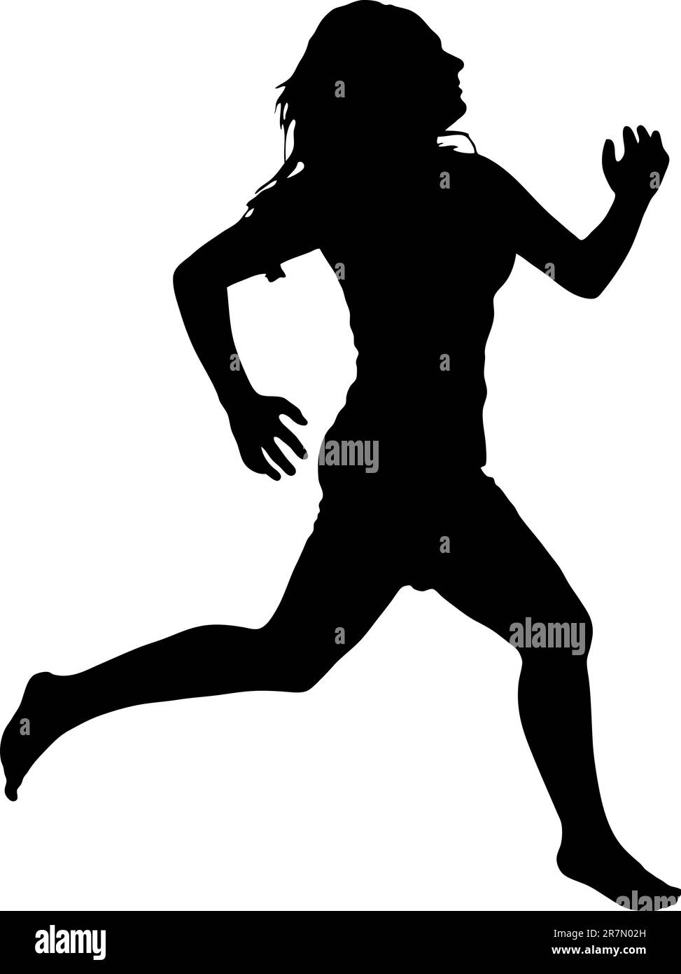 Vector image girl long Black and White Stock Photos & Images - Alamy