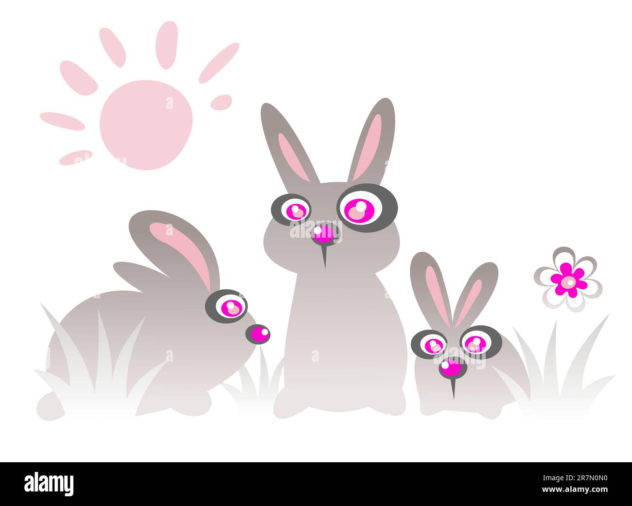 Cute sun on pink background Stock Vector Images - Alamy