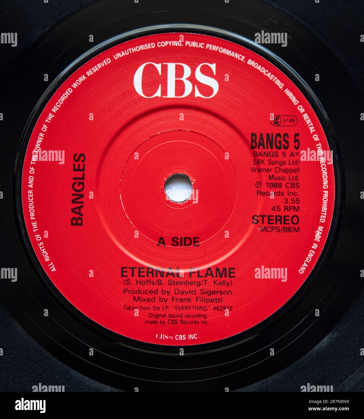 Centre label of the seven inch single version of Eternal Flame by ...