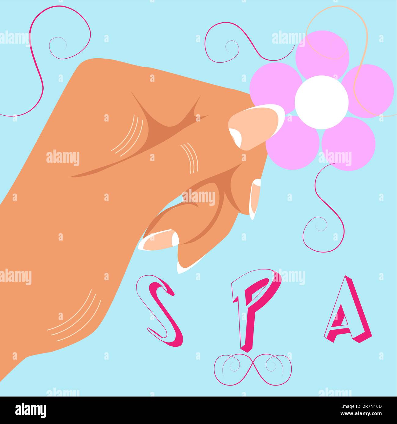 French manicure pink Stock Vector Images - Alamy