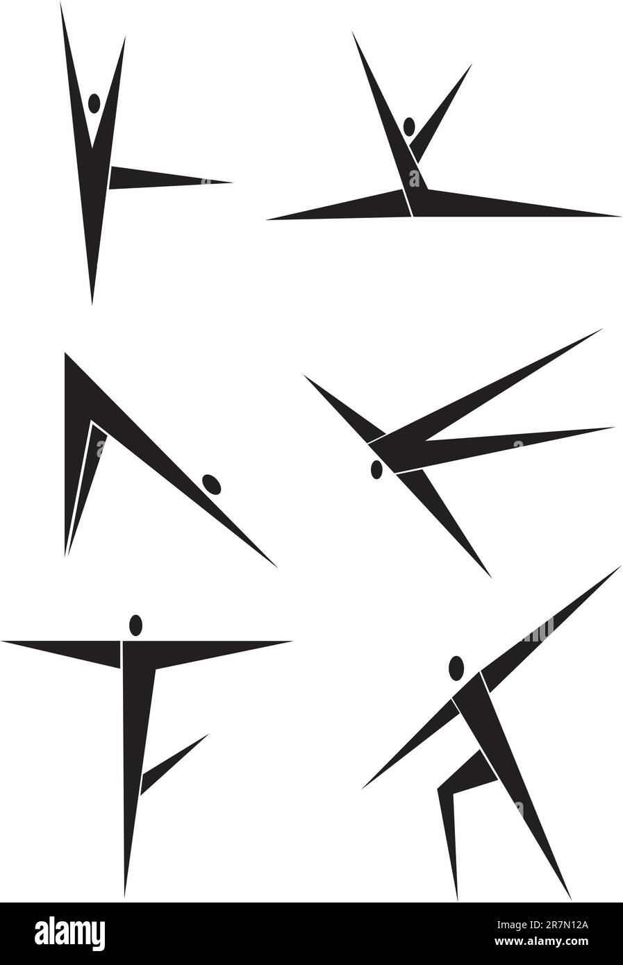 Abstract people poses icons. Vector illustration on white Stock Vector ...