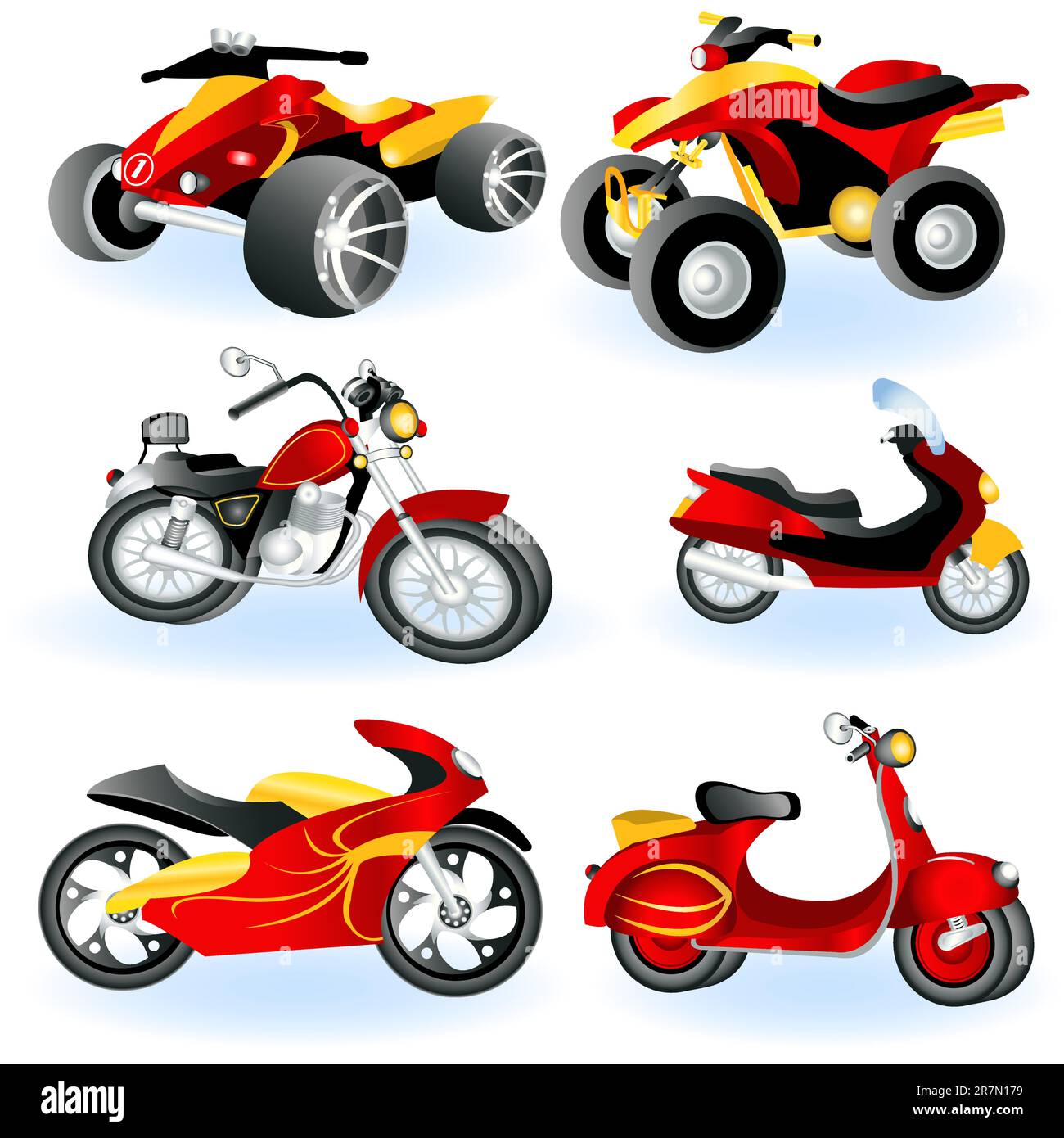 A collection of 6 different motorcycle icons- part 2 Stock Vector Image ...