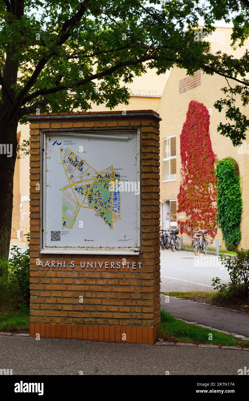 AARHUS, DENMARK -25 AUG 2022- View of the campus of the Aarhus ...