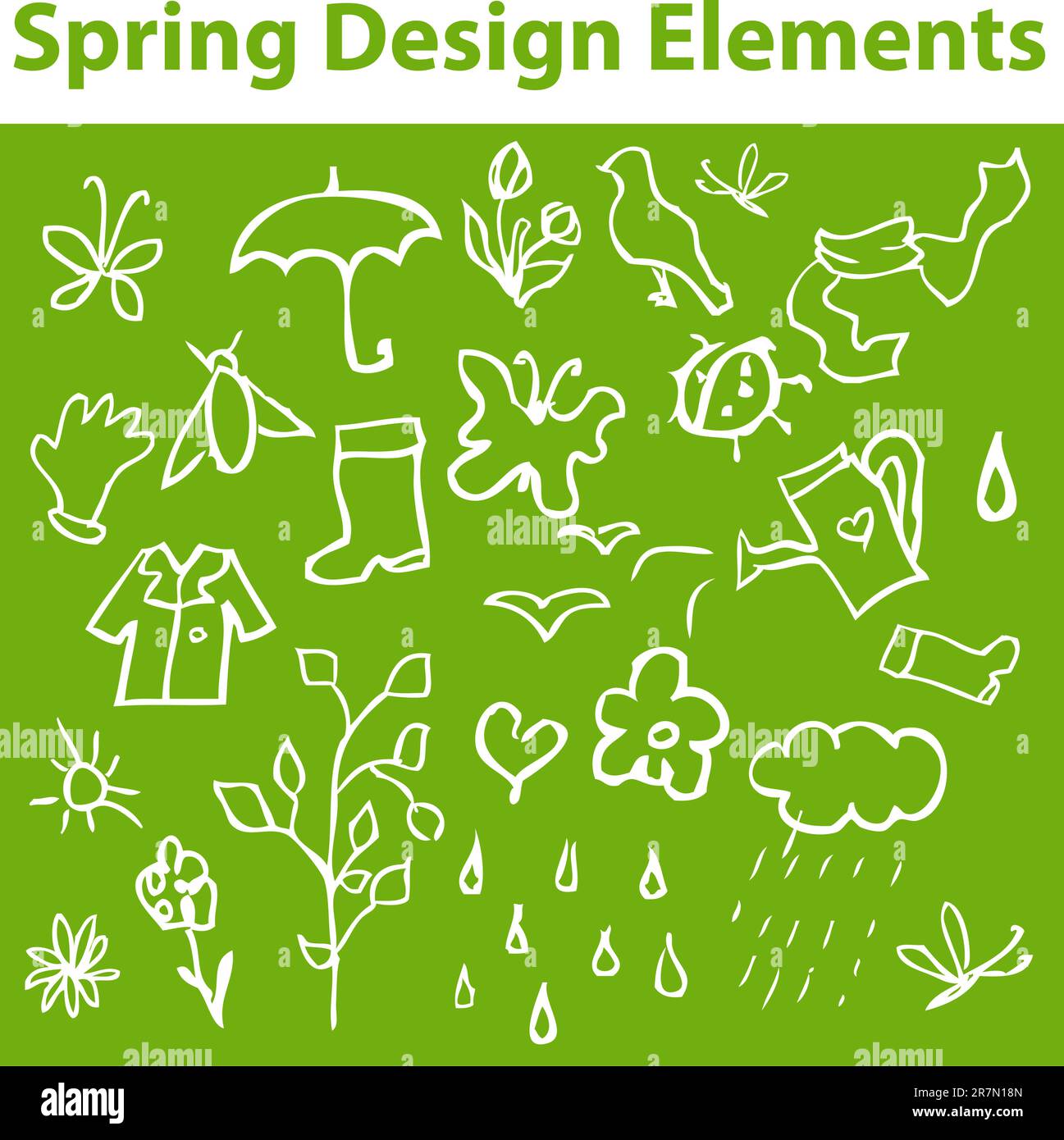 Spring Design Elements, season icons, tag, emblem Stock Vector Image ...