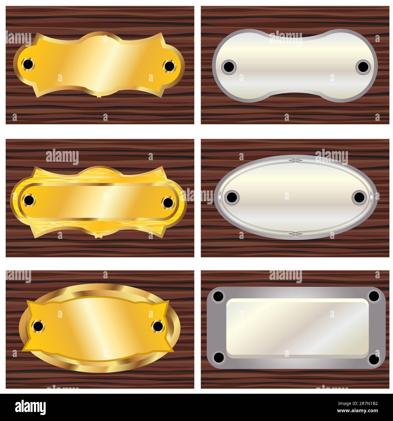 Collection of six different door plate images Stock Vector Image & Art ...