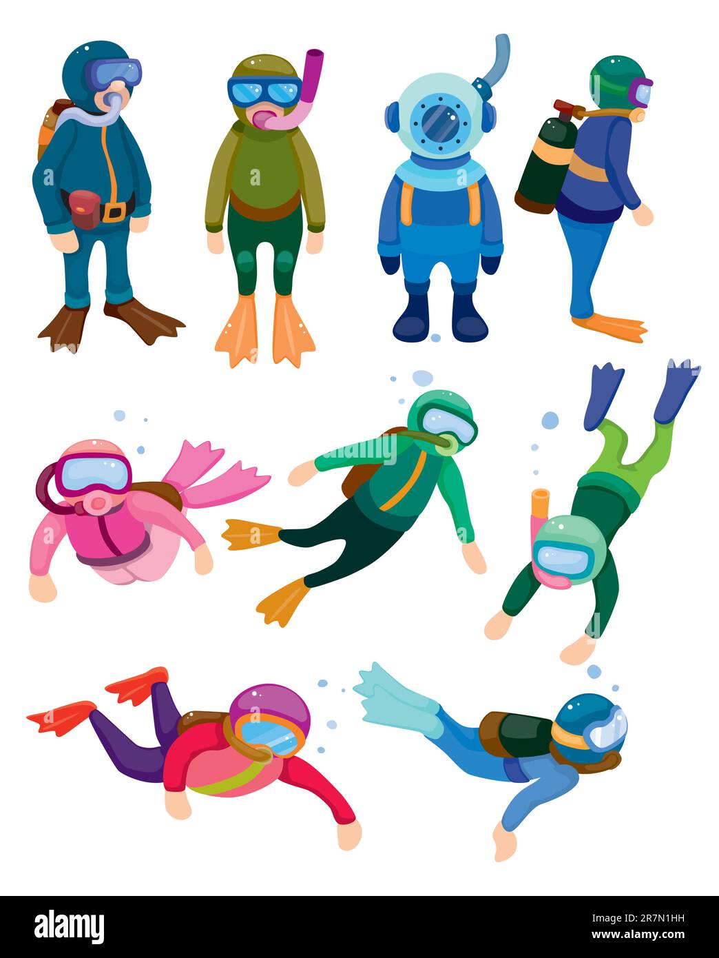 cartoon diver icons Stock Vector Image & Art - Alamy