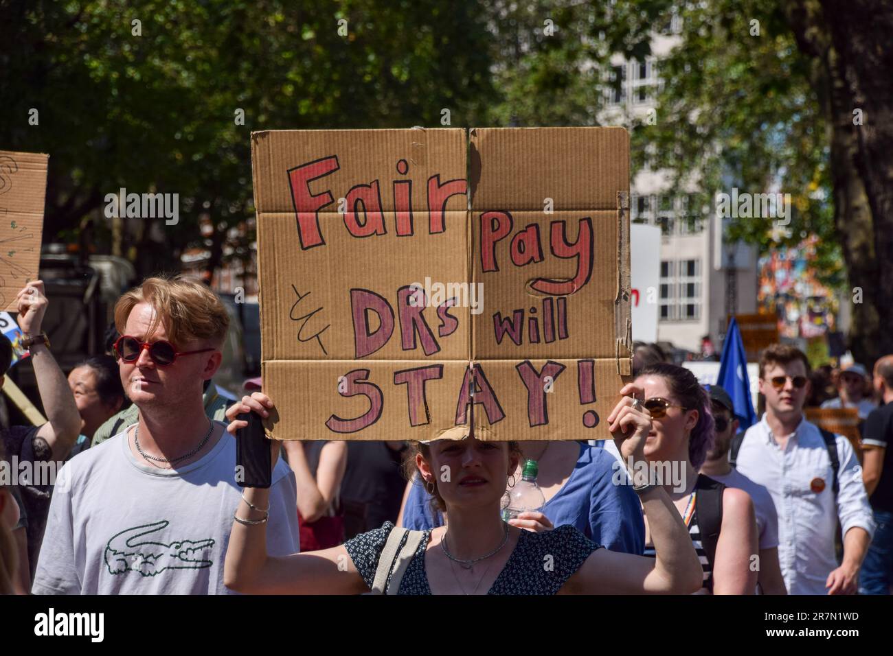 London, UK. 16th June 2023. Junior doctors march in central London as ...