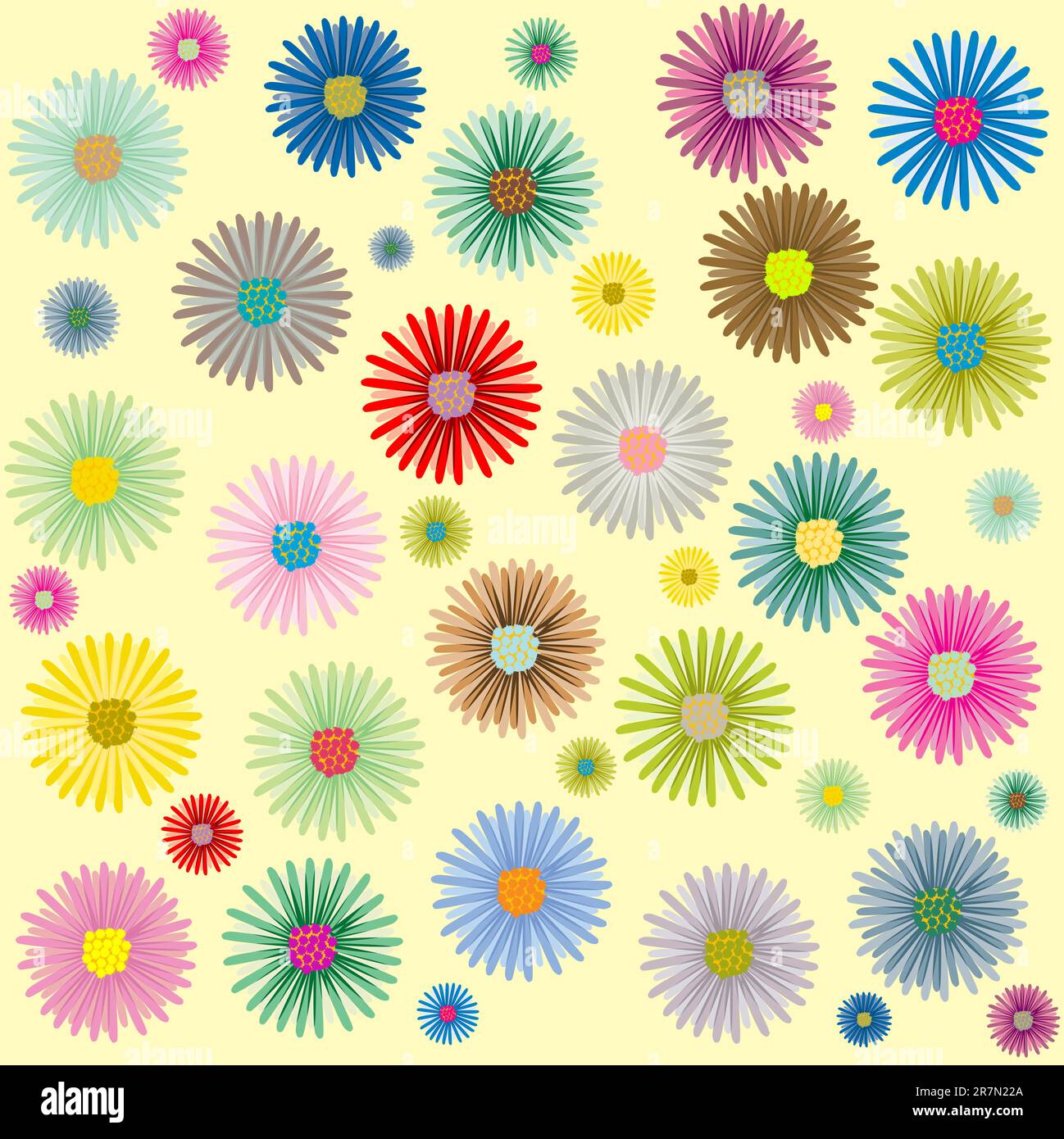 colored flowers pattern, vector art illustration; more patterns in my ...