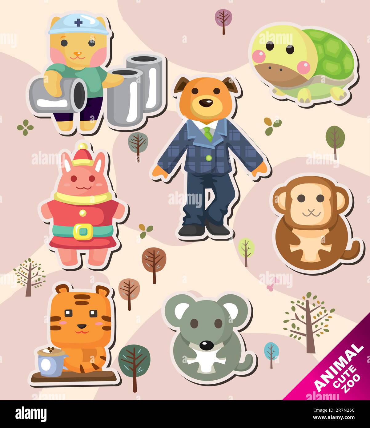 cartoon animal icons Stock Vector Image & Art - Alamy