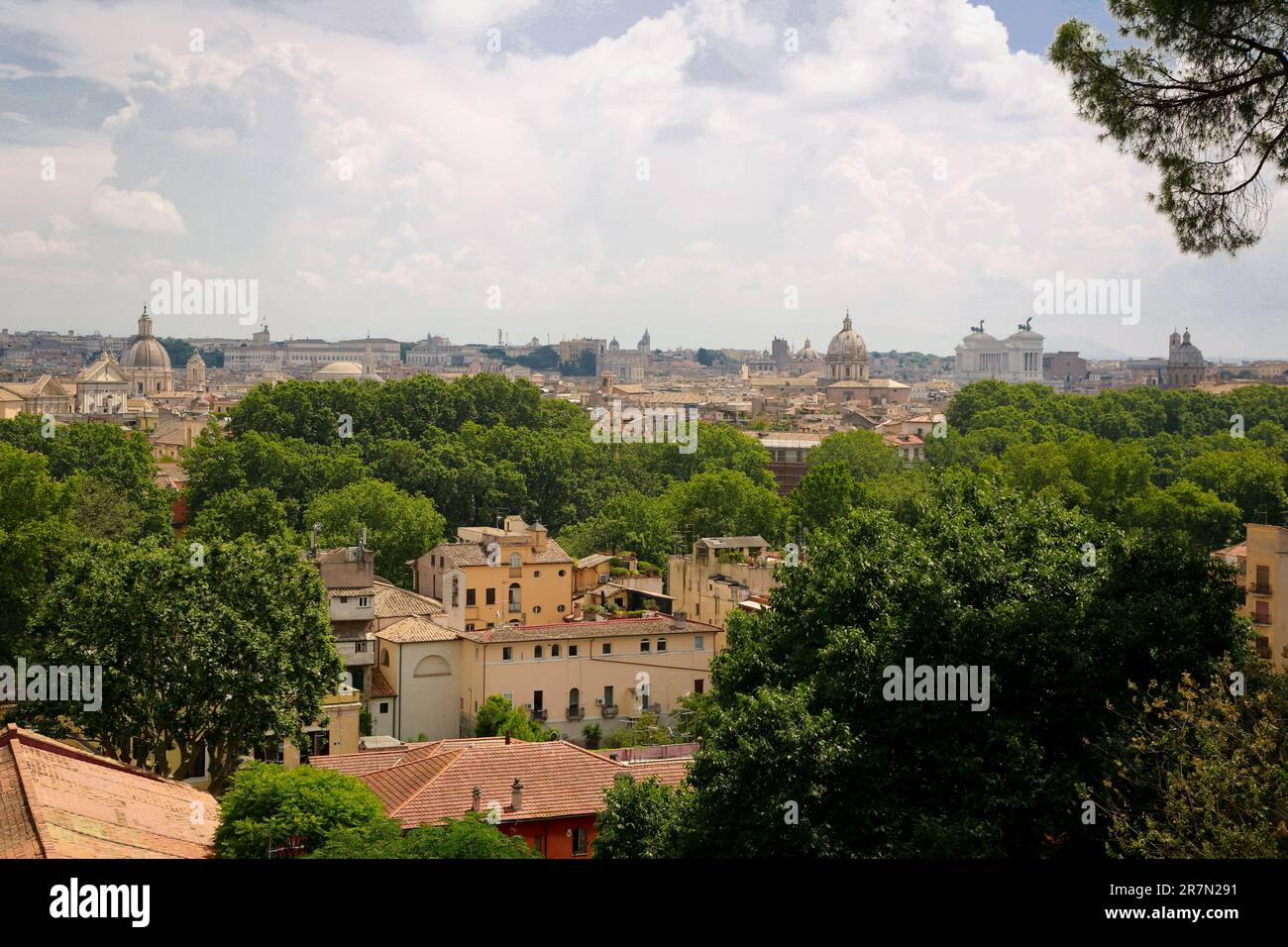 Saint Peter's Basilica, aerial view from Gianicolo hill, in Rome, Italy ...