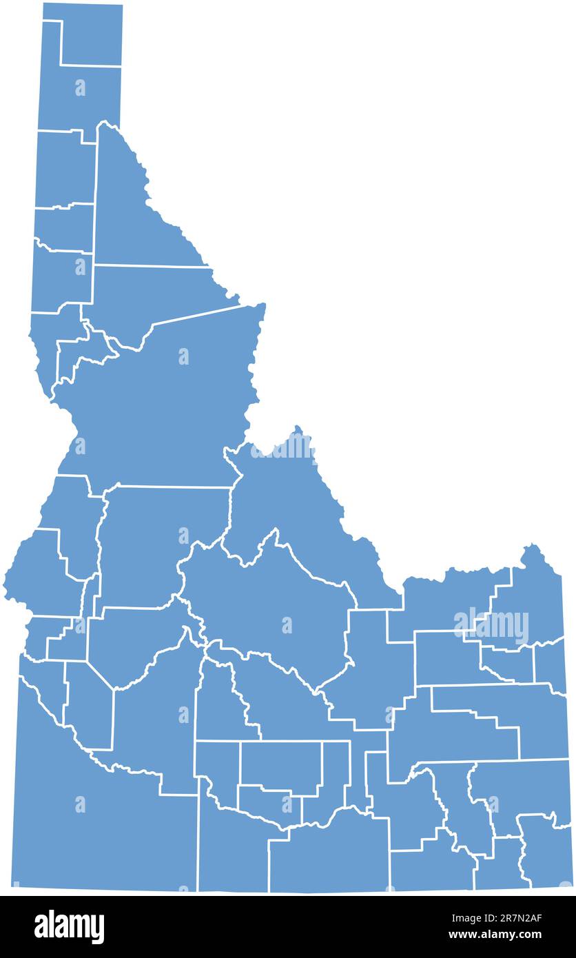 Idaho county map hi-res stock photography and images - Alamy