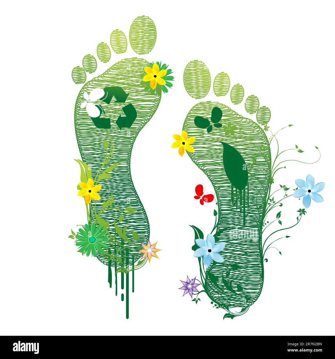 illustration of recycle feet on white background Stock Vector Image ...