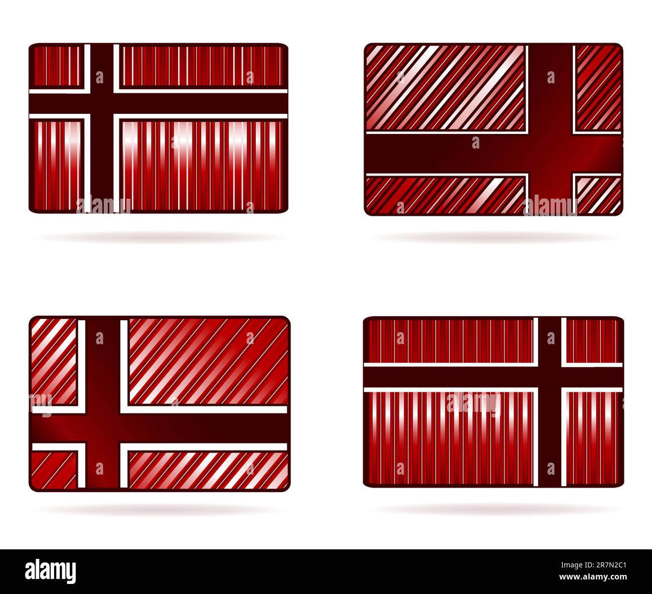 Vector illustration of the striped gift cards with ribbon Stock Vector ...