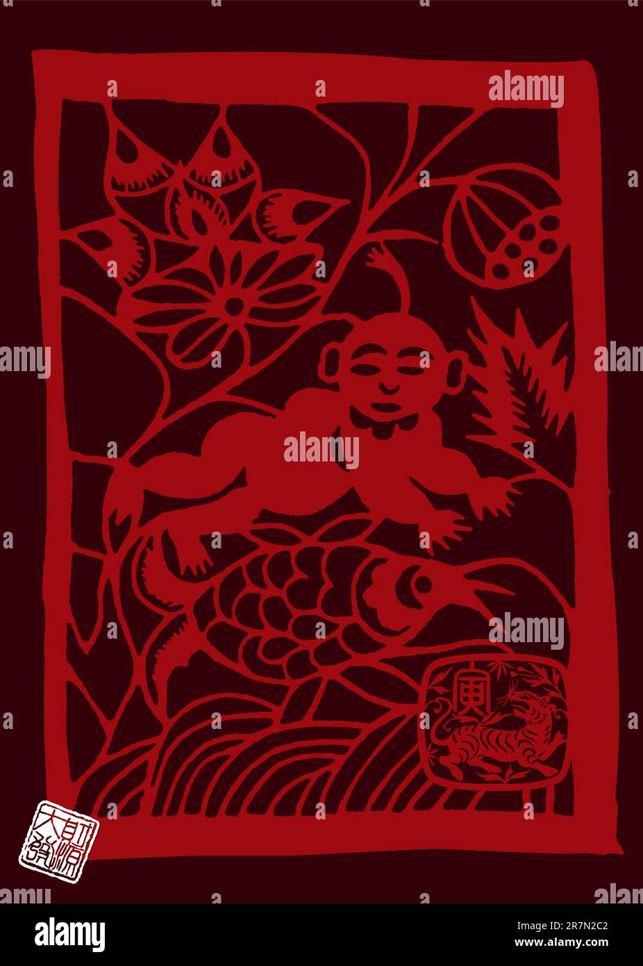 Chinese paper cut Stock Vector Images - Alamy