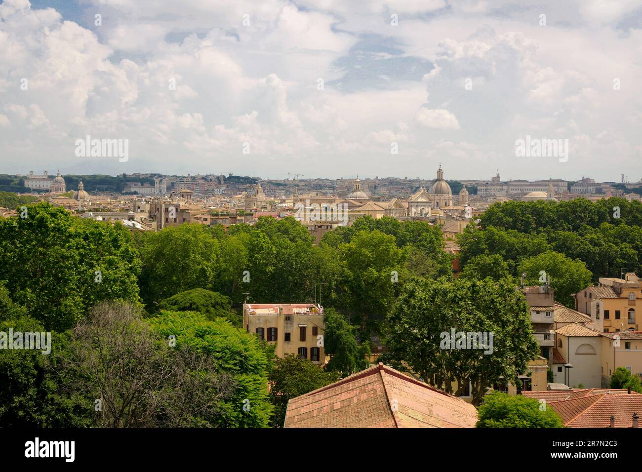 Saint Peter's Basilica, aerial view from Gianicolo hill, in Rome, Italy ...