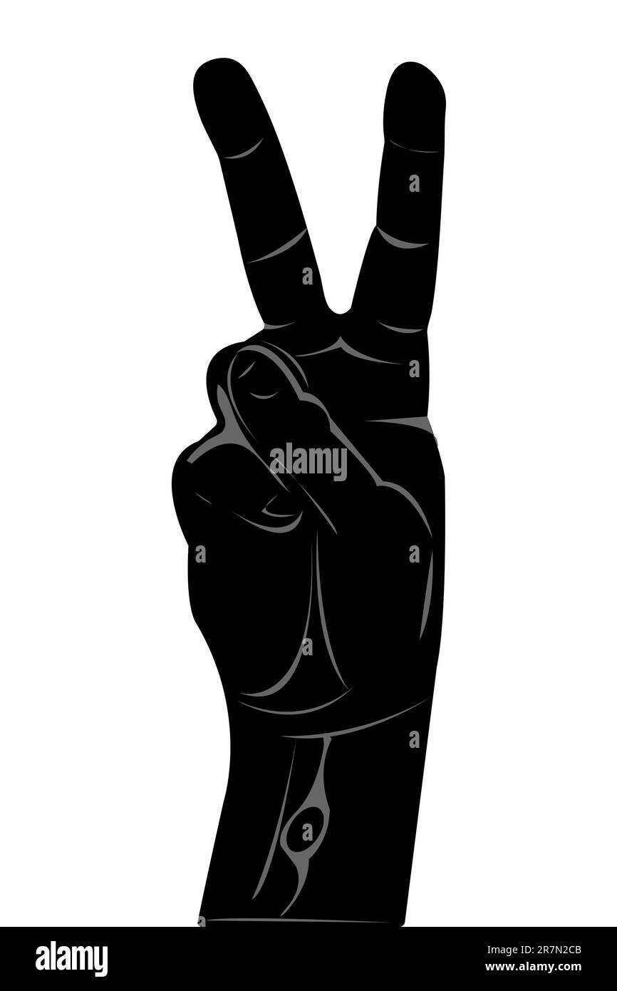 illustration of victory sign on isolated background Stock Vector Image ...