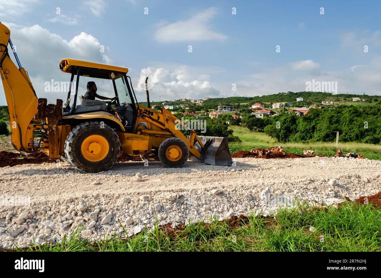Operating a Front-end Loader on a Marl Road Stock Photo - Alamy