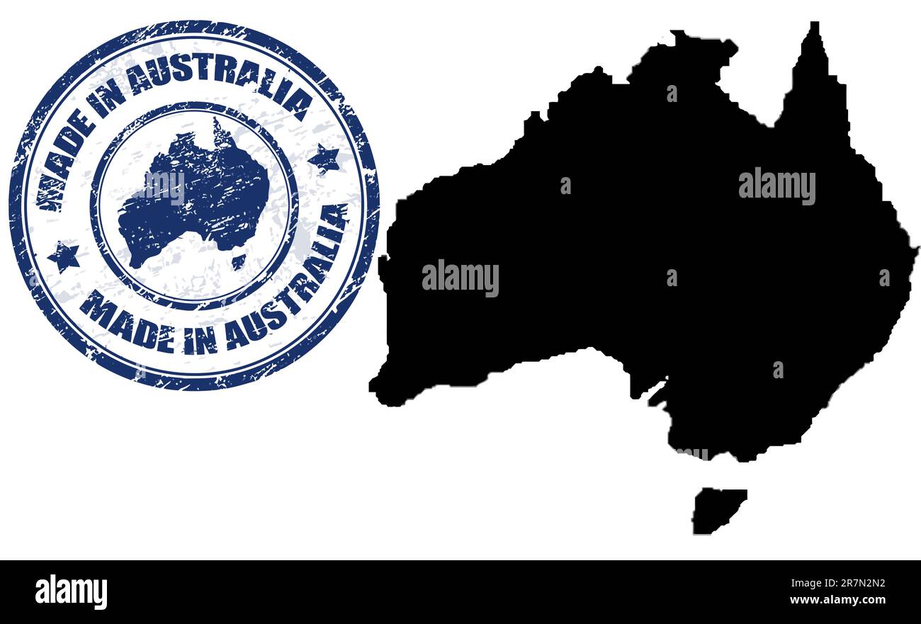Abstract grunge stamp with the text Made in Australia written inside ...
