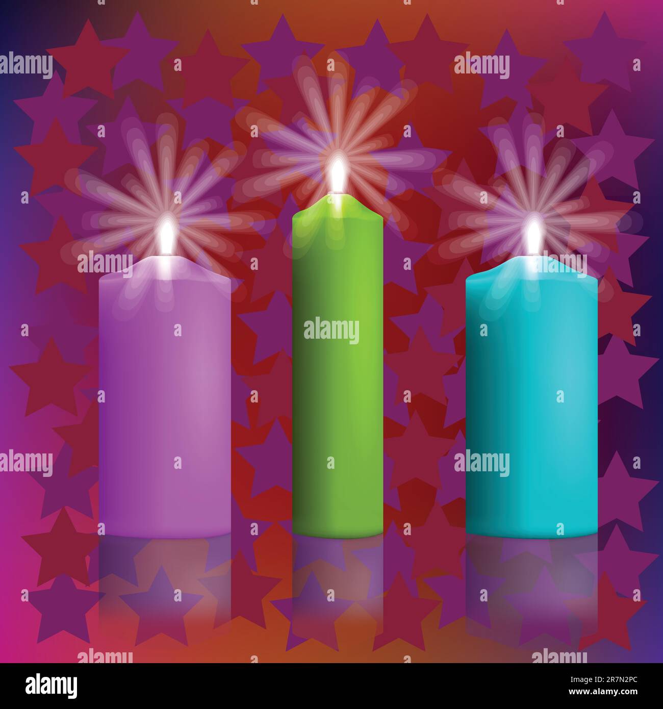 Reflections of candles Stock Vector Images - Alamy