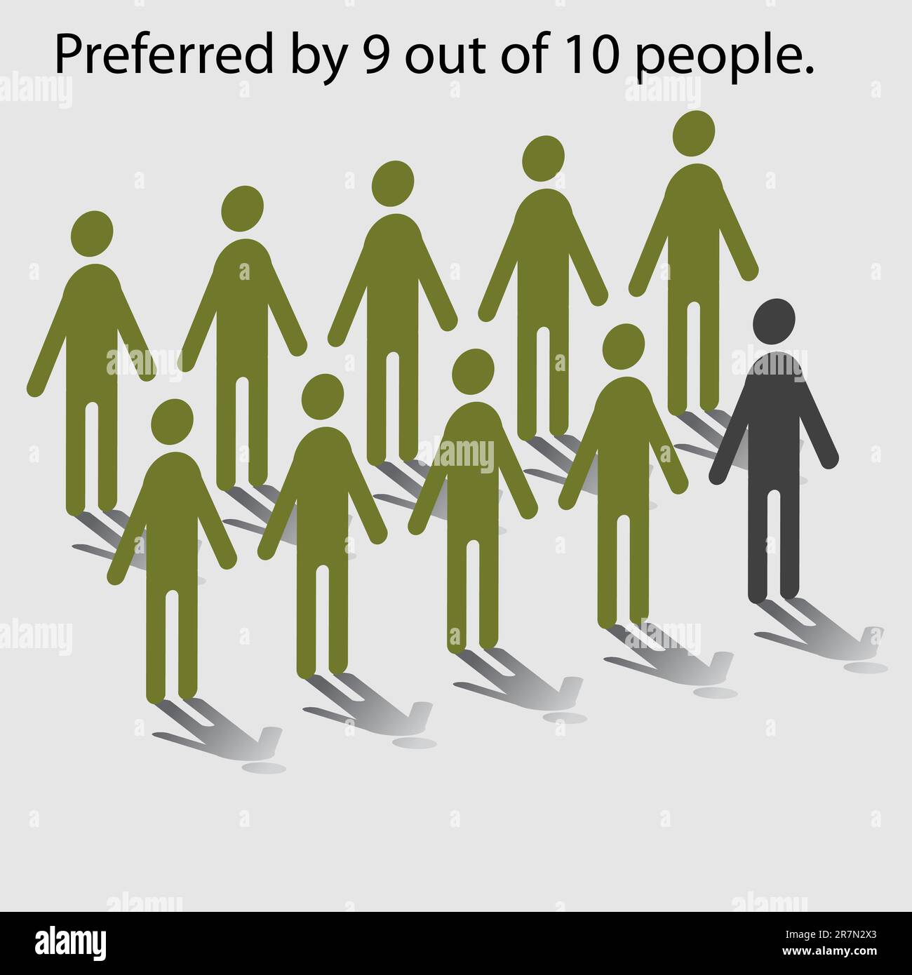 Statistical chart showing nine of ten people preference Stock Vector ...