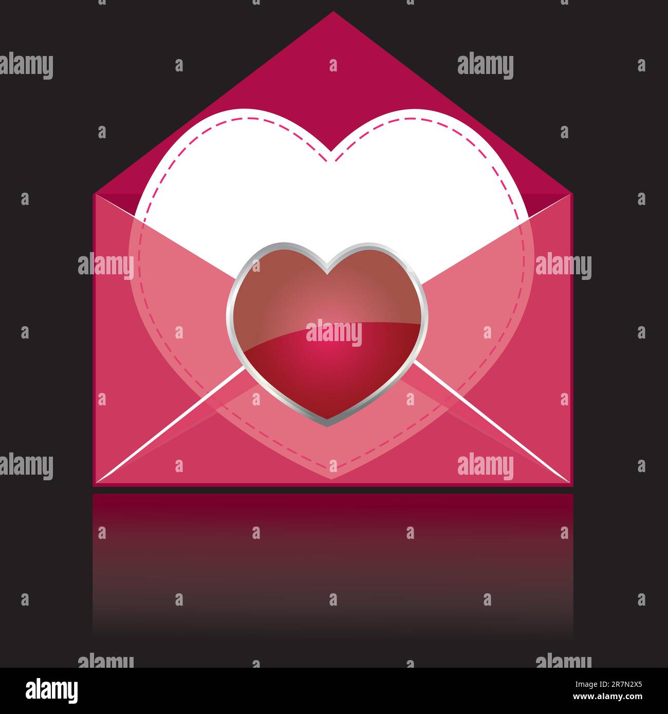 Colorful pink mail with heart . vector illustration Stock Vector Image ...