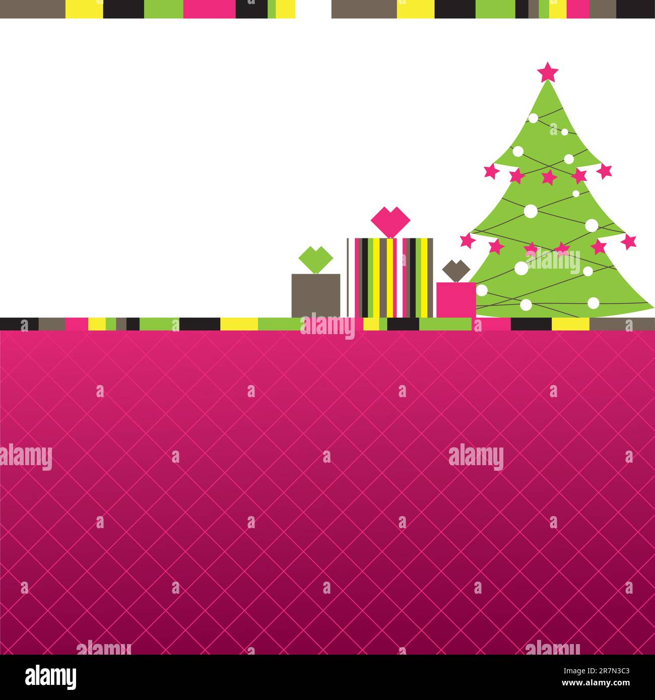 Abstract red Christmas background with gifts and tree. vector ...