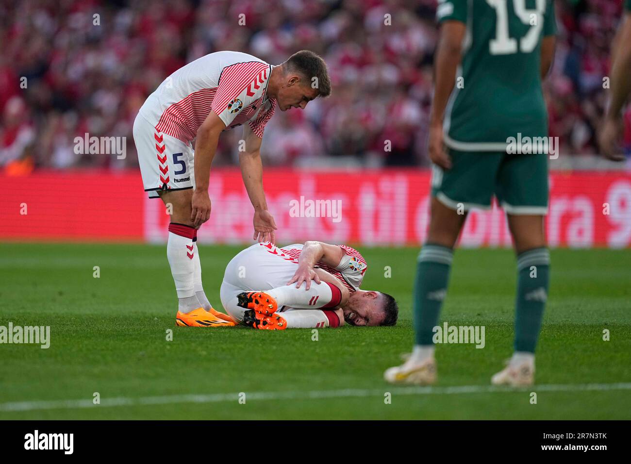 Parken, Copenhagen, Denmark. 16th June, 2023. Pierre-Emile HÃ¸jbjerg ...