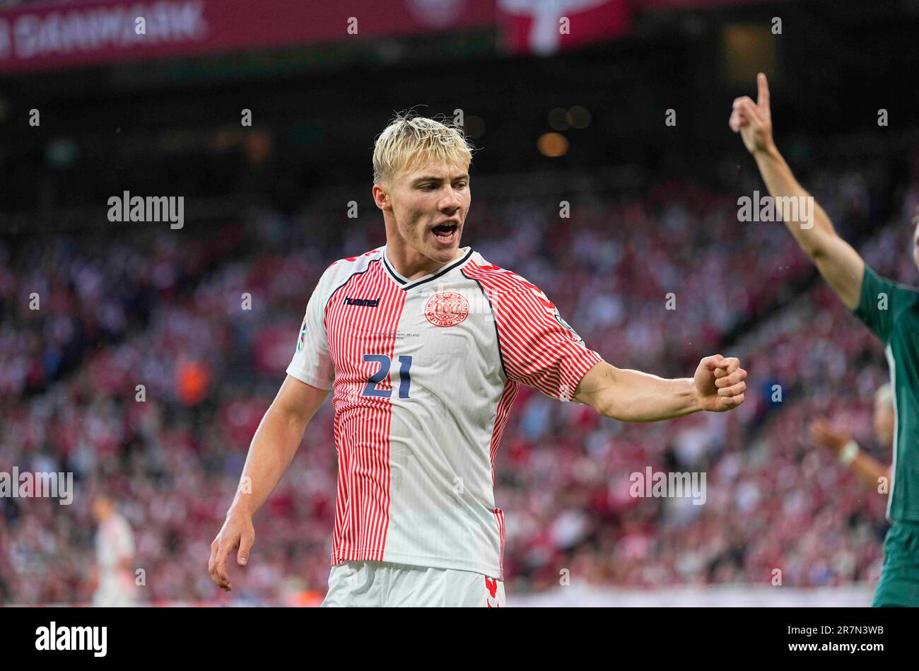 Parken, Copenhagen, Denmark. 16th June, 2023. Rasmus HÃ¸jlund (Denmark ...