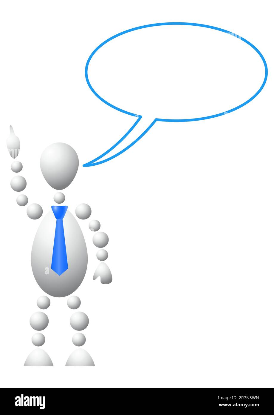 Man With Empty Chat Bubble Abstract 3d Human Series From Balls