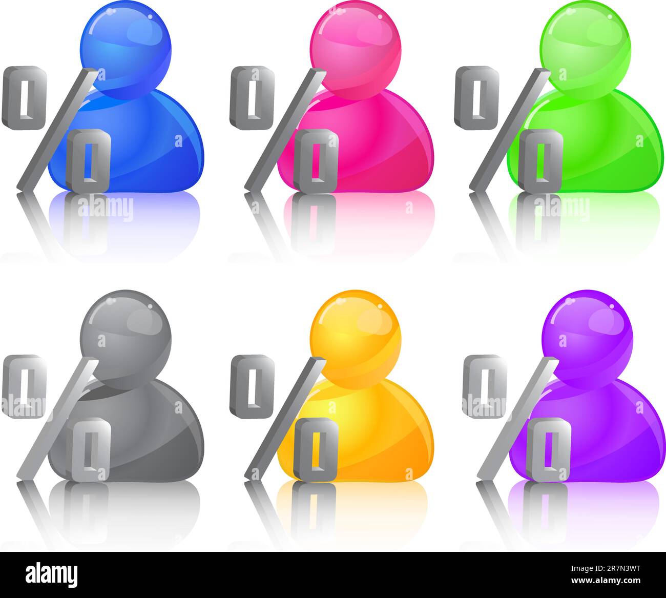 Colored people icon. Illustration isolated on white Stock Vector Image ...