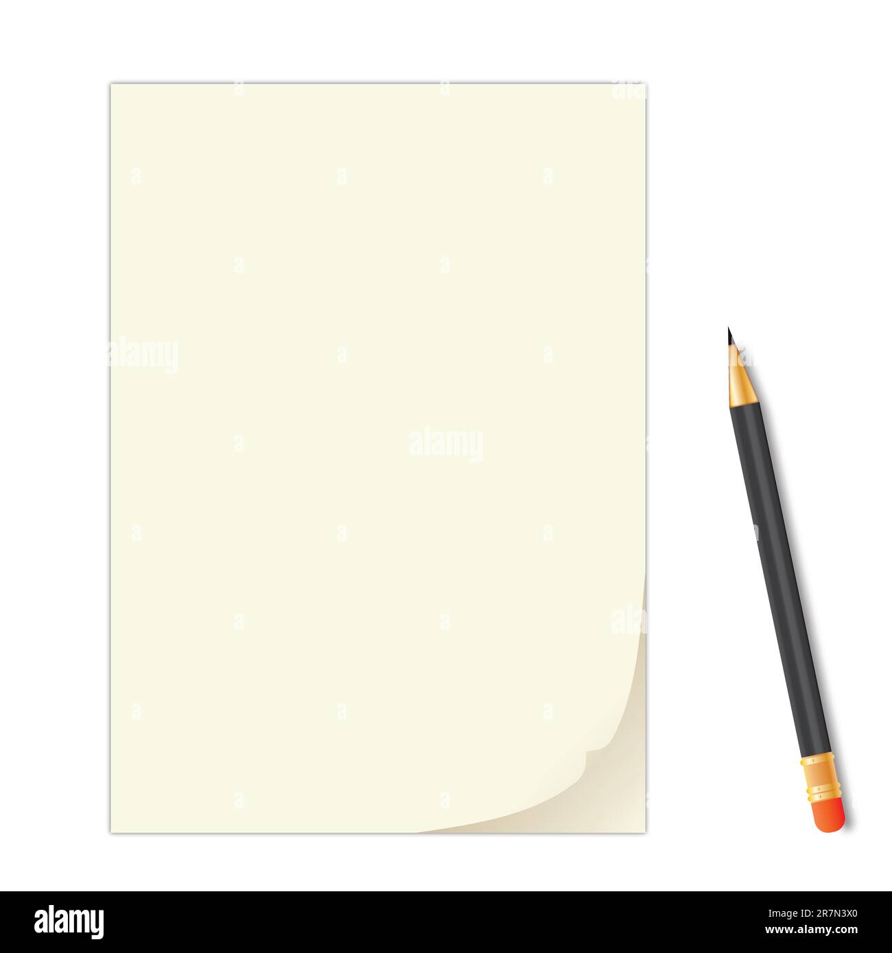 Illustration of a curled peel notepad with crayon Stock Vector Image ...