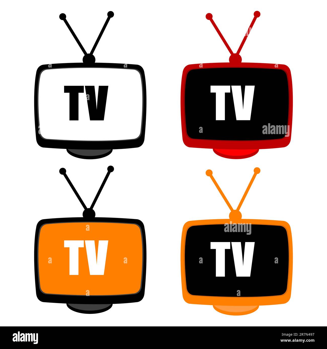 illustration of tv icons on white background Stock Vector Image & Art ...