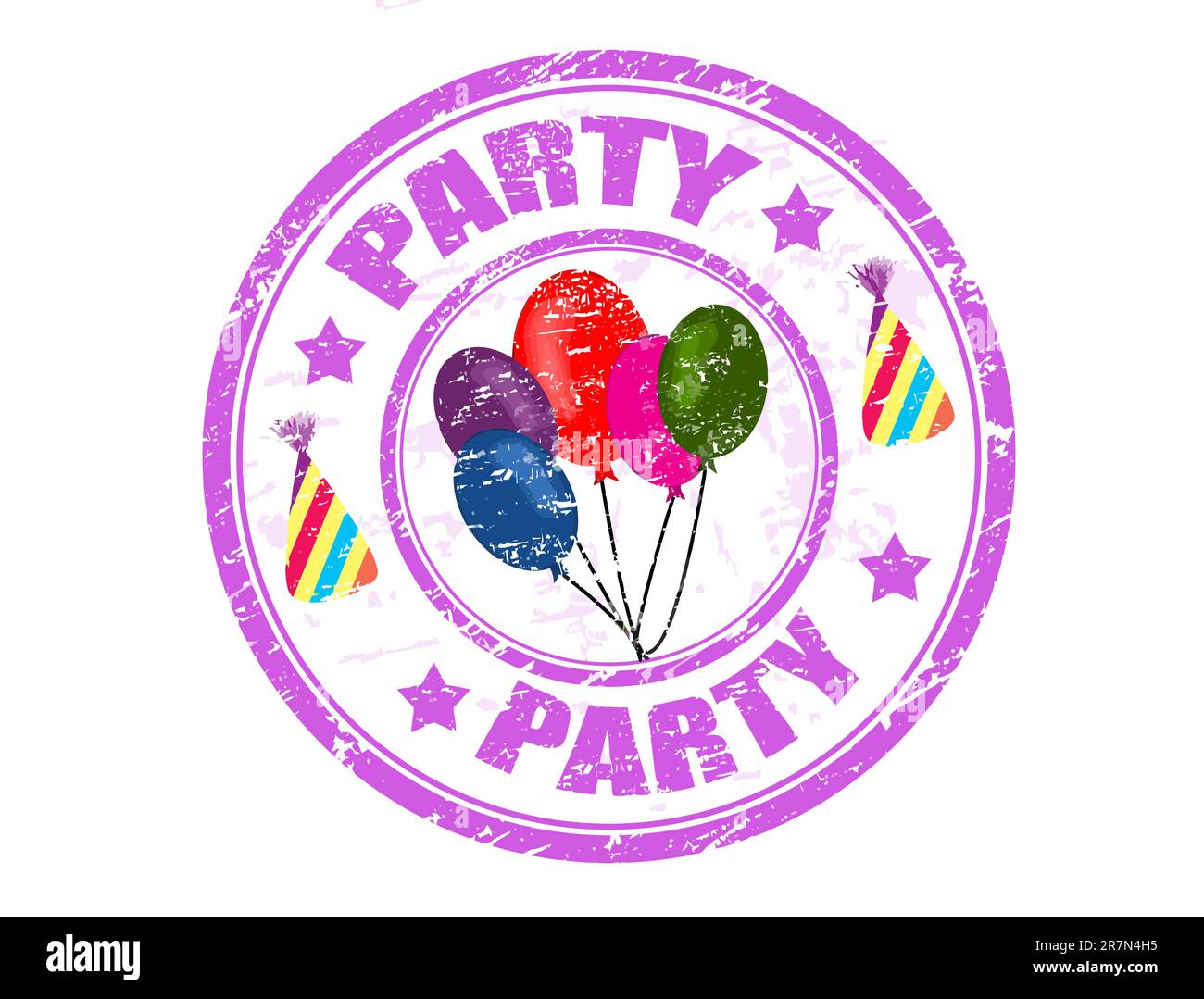 Grunge rubber stamp with the word party written inside the stamp Stock ...