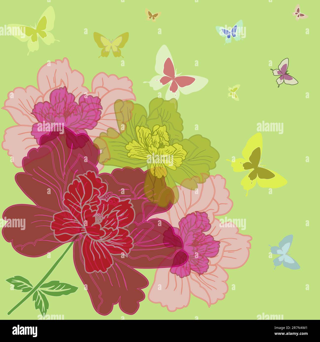 eps10 background with fantasy hand drawn flowers Stock Vector Image ...