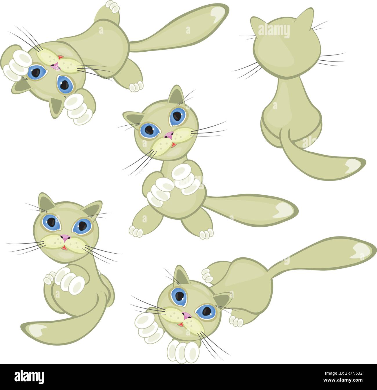 Cat set. Vector illustration on white background for design Stock ...
