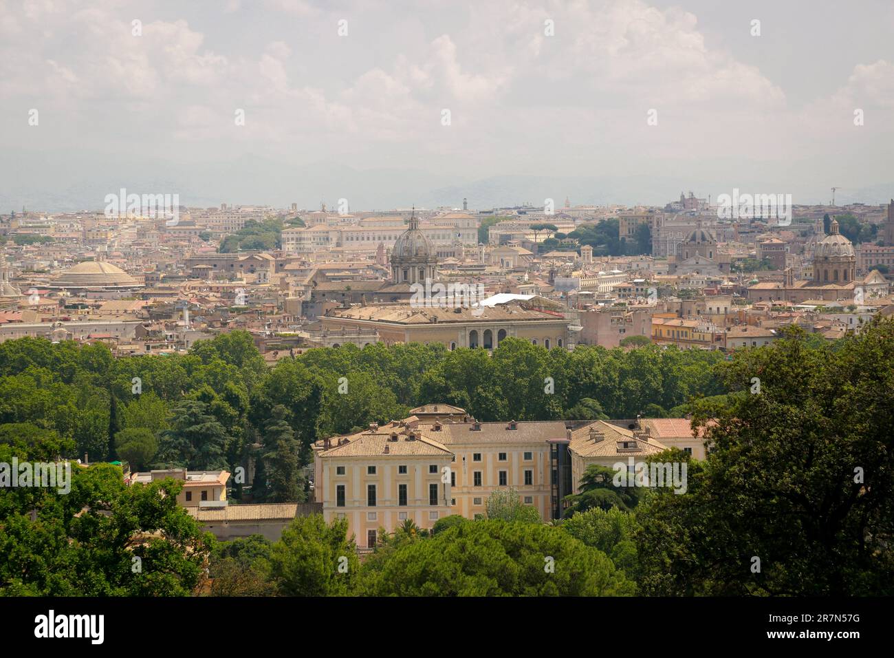 Saint Peter's Basilica, aerial view from Gianicolo hill, in Rome, Italy ...