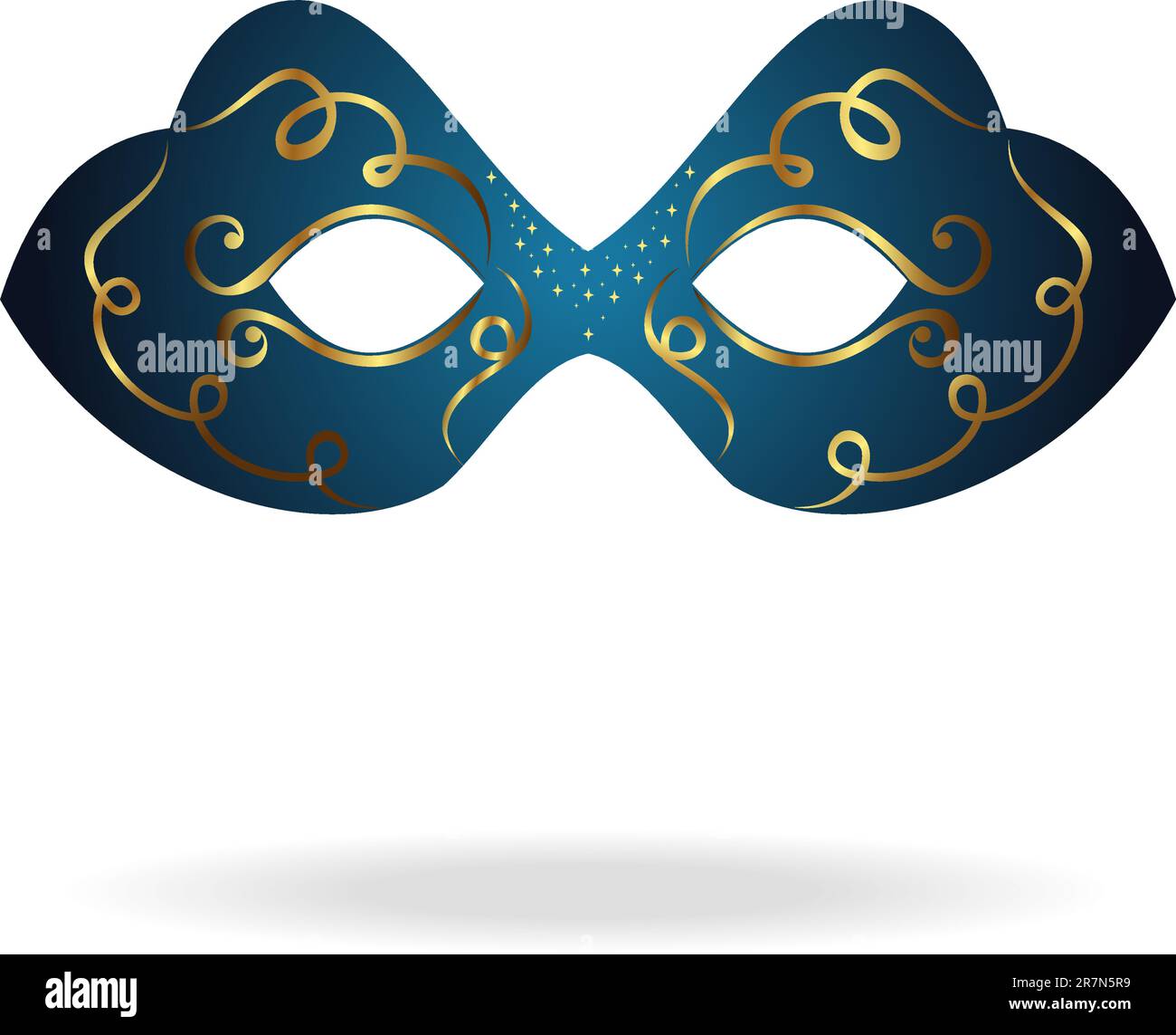 Illustration of realistic carnival or theater mask isolated on white ...