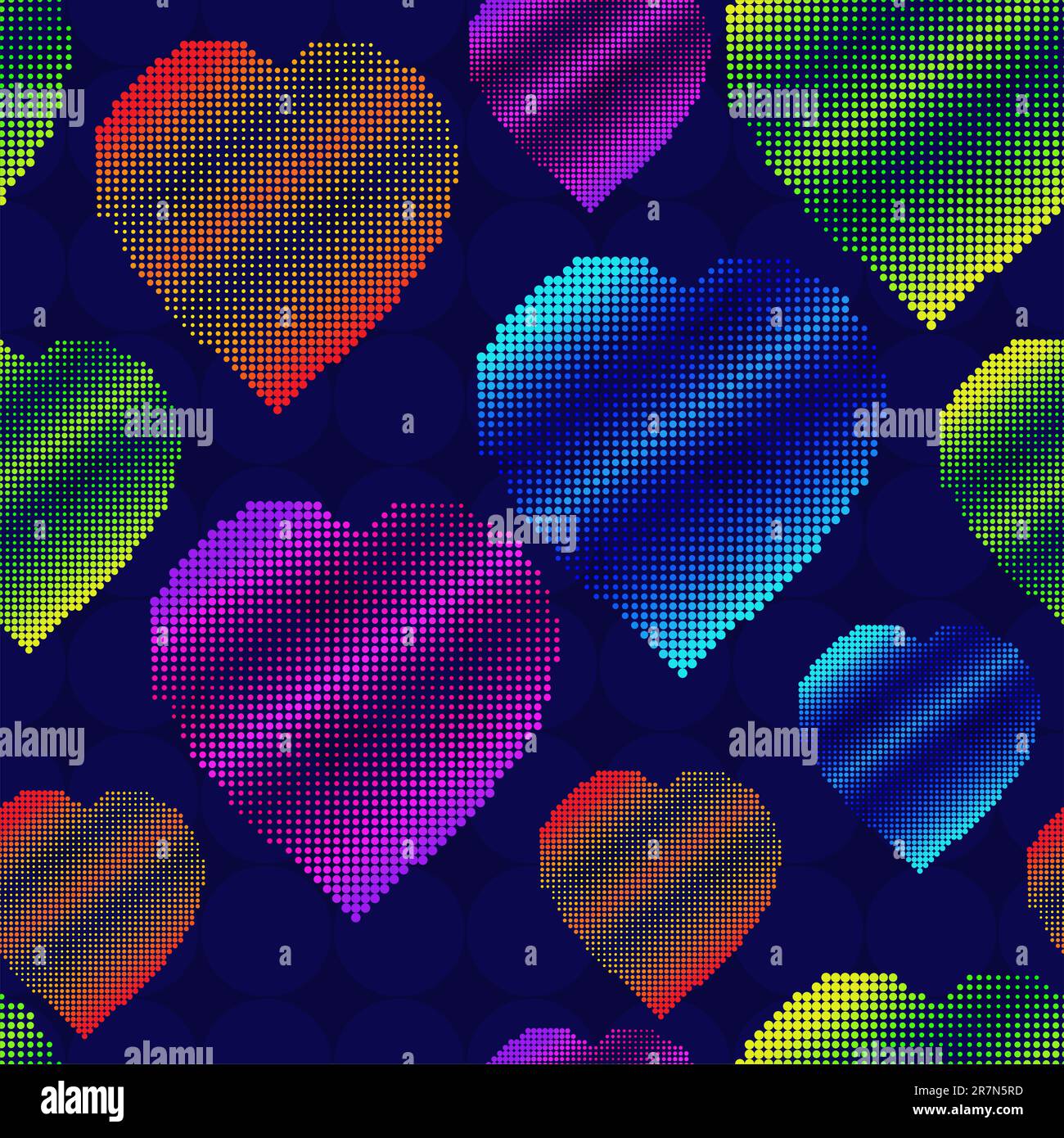 Valentine's day abstract background with halftone multicolor hearts ...