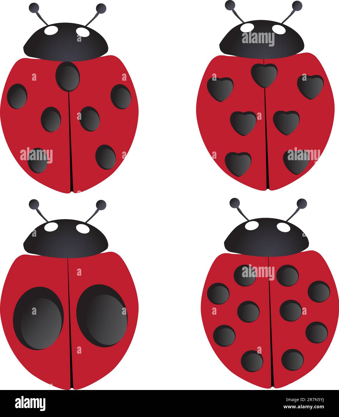 vector illustration of four ladybugs Stock Vector Image & Art - Alamy