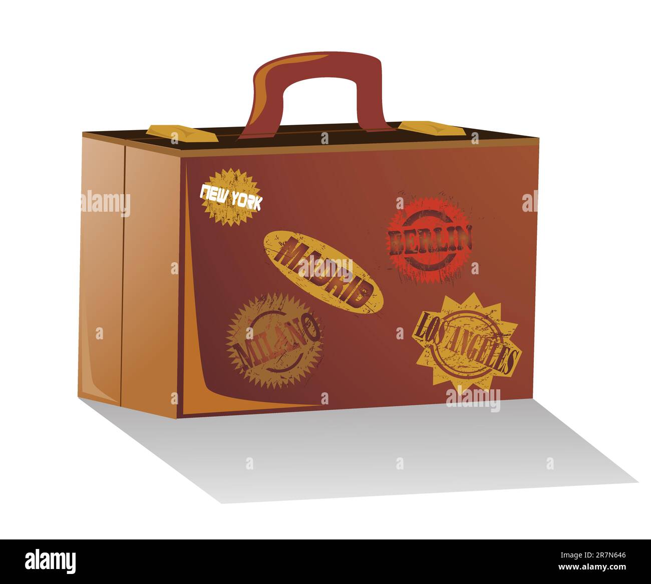 Antique retro luggage suitcase Stock Vector Images - Alamy