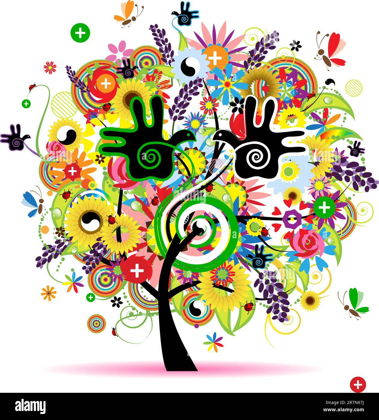 Healthy energy of herbal tree for your design Stock Vector Image & Art ...