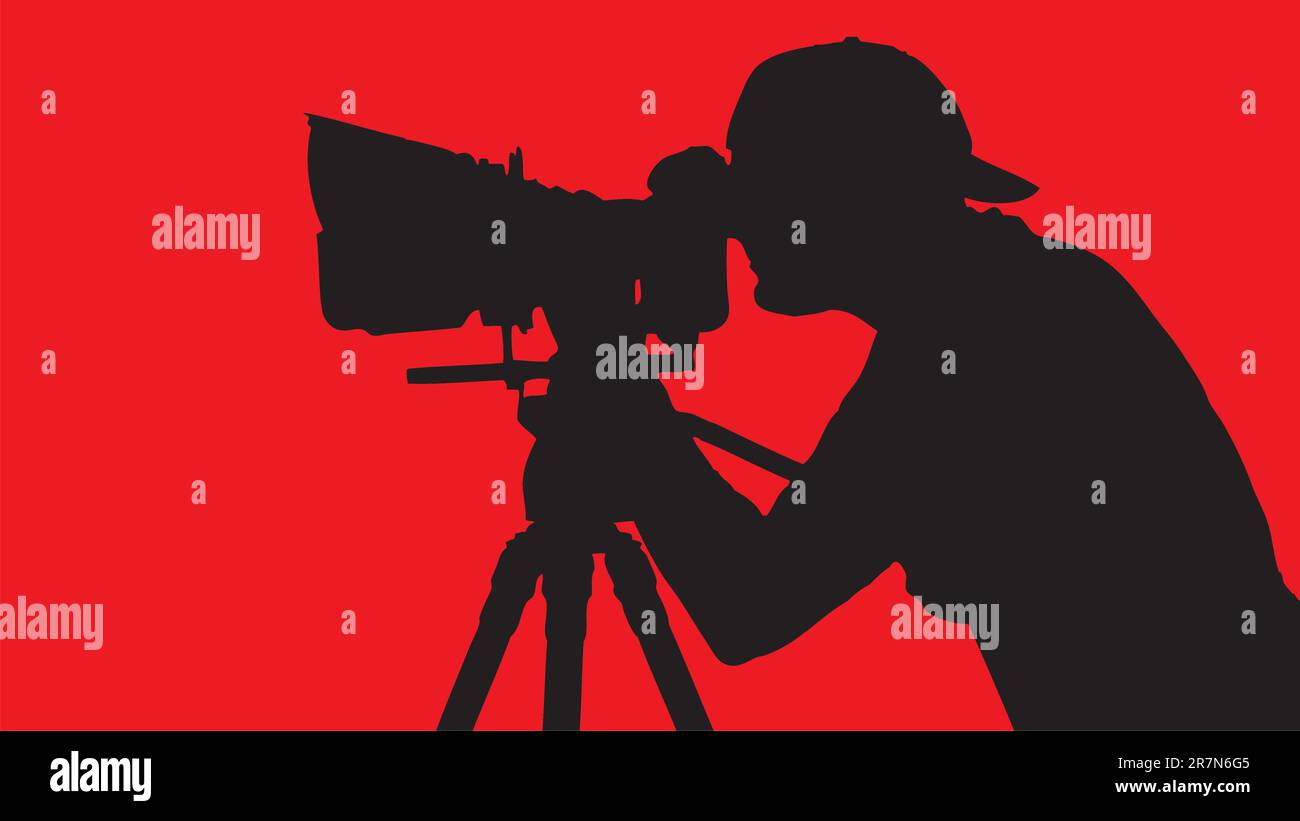 Tv camera on tripod Stock Vector Images - Alamy