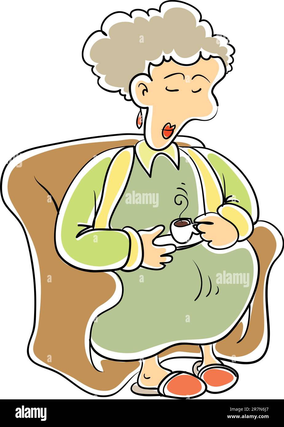 Elderly women tea Stock Vector Images - Alamy