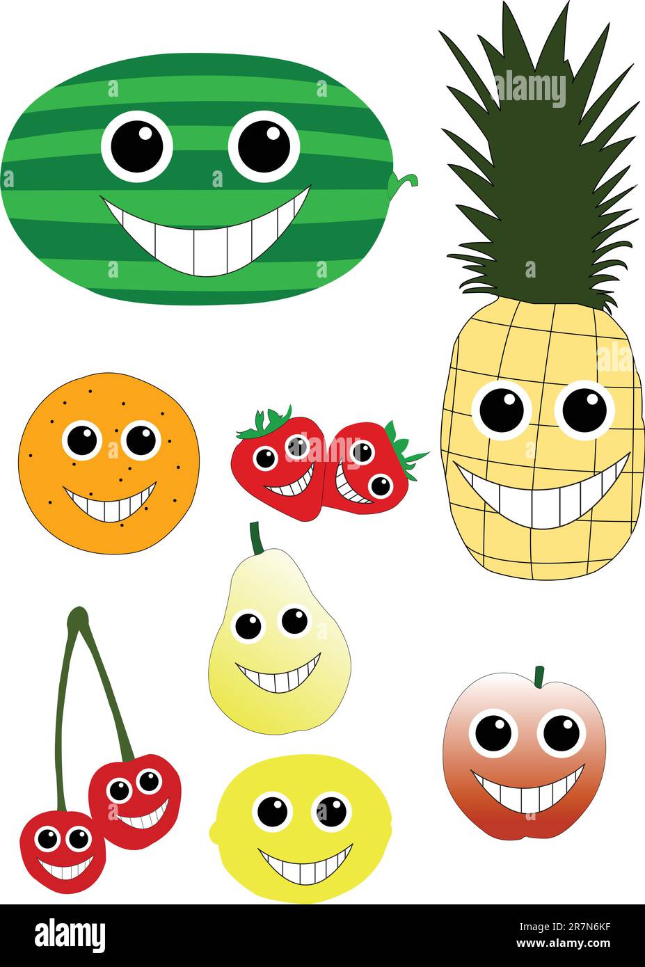 cartoon fruits - vector Stock Vector Image & Art - Alamy